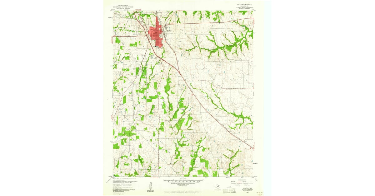 1960 Map of Decatur, TX — High-Res | Pastmaps