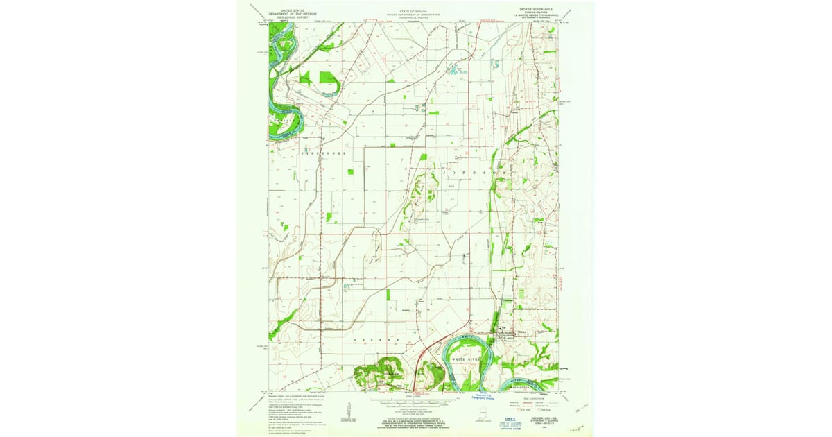 1961 Map of Decker, IN — High-Res | Pastmaps
