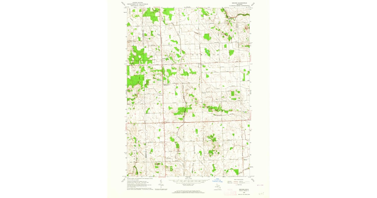 1963 Map of Decker, Sanilac County, MI — High-Res | Pastmaps