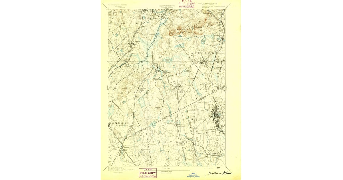 1894 Map of Dedham, Norfolk County, MA — High-Res | Pastmaps