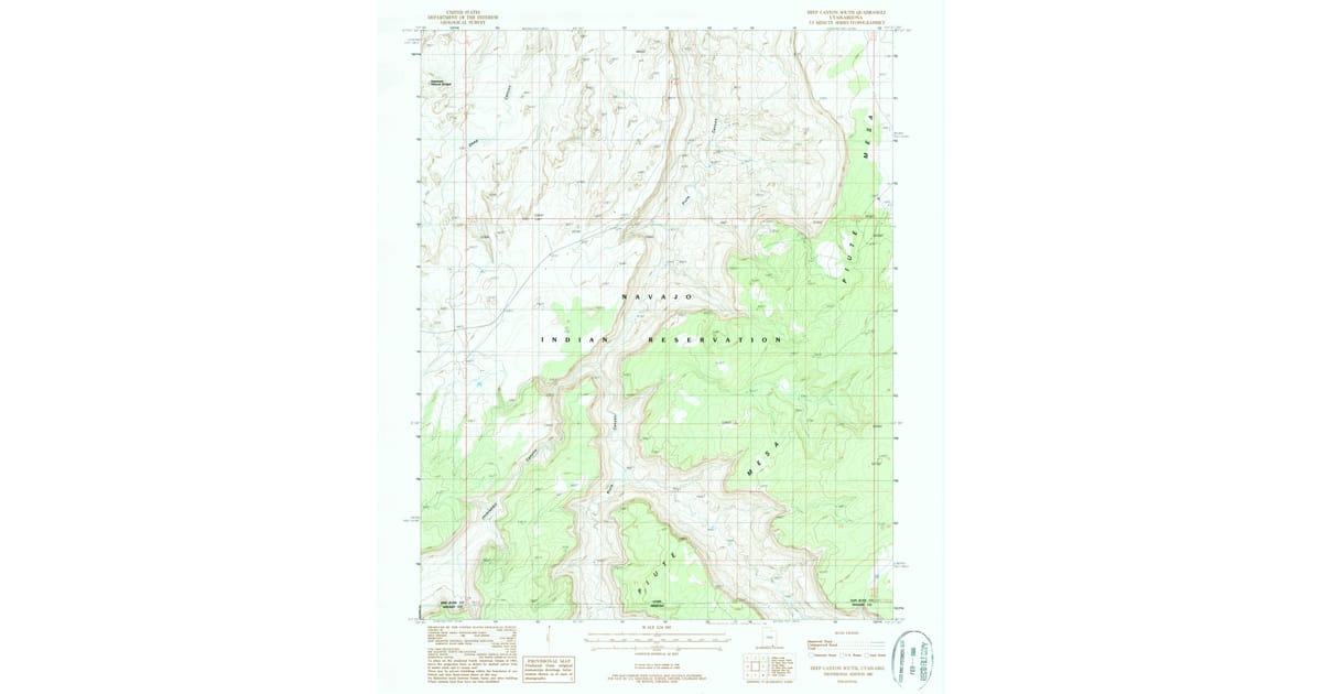1987 Map of Deep Canyon South, San Juan County, UT — High-Res | Pastmaps