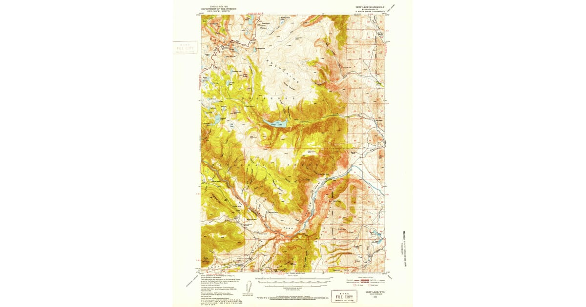 1950 Map of Deep Lake, Park County, WY — High-Res | Pastmaps