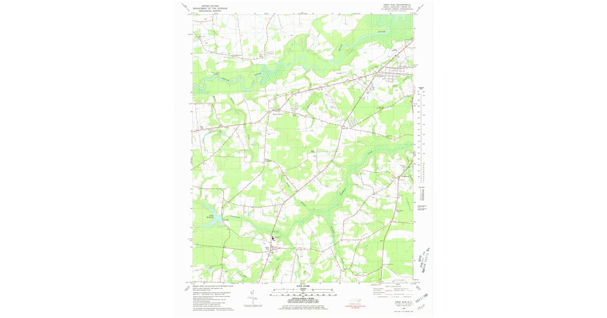 1980 Map of Deep Run, NC — High-Res | Pastmaps