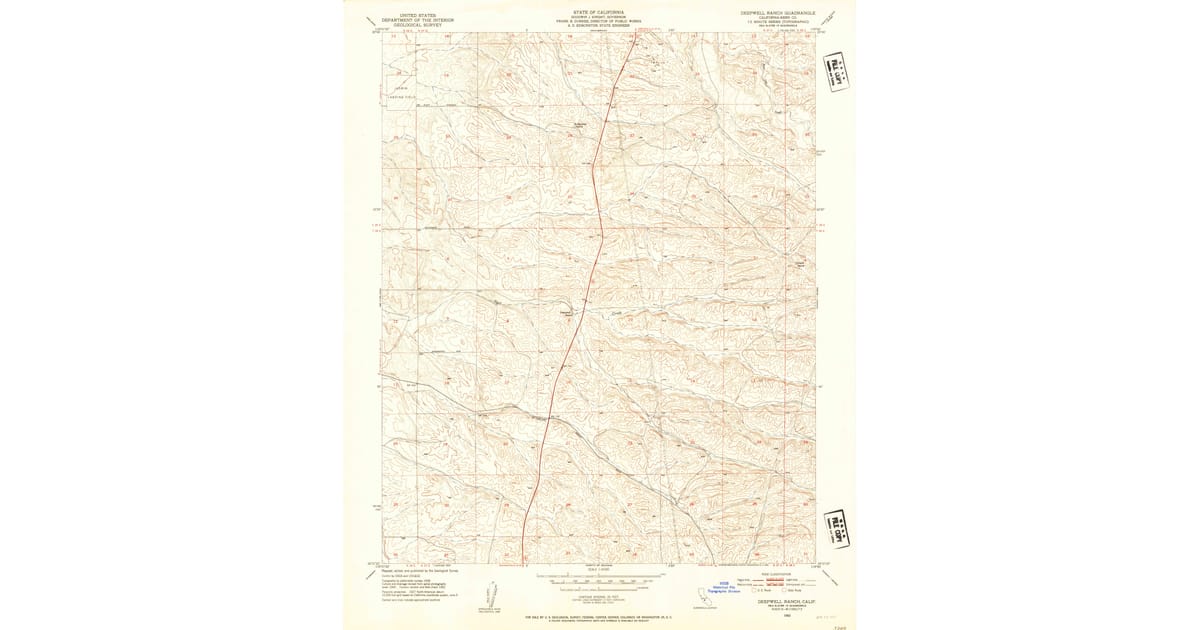 1952 Map of Deepwell Ranch, Kern County, CA — High-Res | Pastmaps