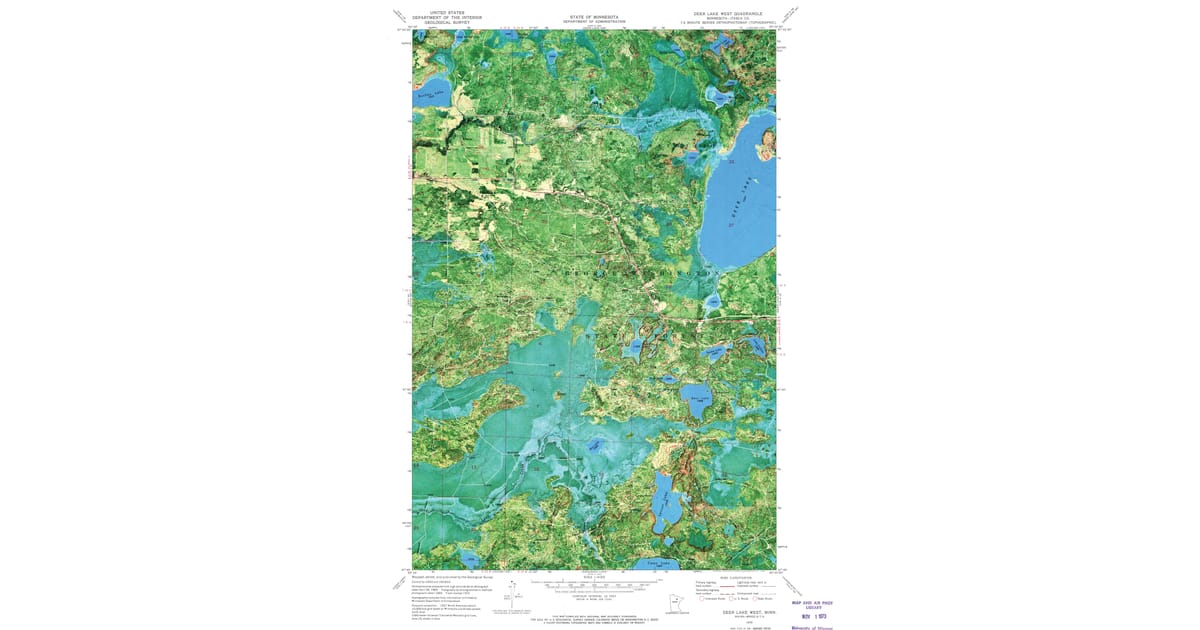 1970 Map of Deer Lake West, Itasca County, MN — High-Res | Pastmaps