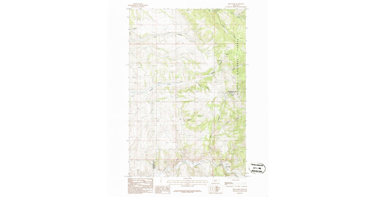 1986 Map of Deer Park, Broadwater County, MT — High-Res | Pastmaps