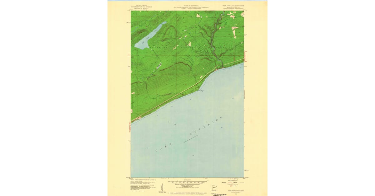 1958 Map of Deer Yard Lake, Cook County, MN — High-Res | Pastmaps