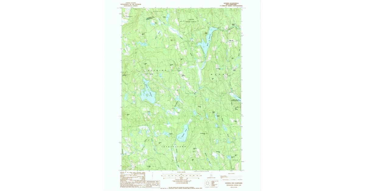 1987 Map of Deering, Hillsborough County, NH — High-Res | Pastmaps