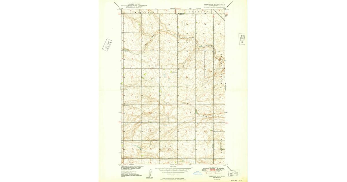 1949 Map of Deering SE, Ward County, ND — High-Res | Pastmaps