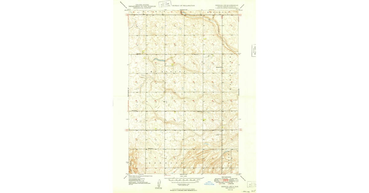 1949 Map of Deering SW, Ward County, ND — High-Res | Pastmaps