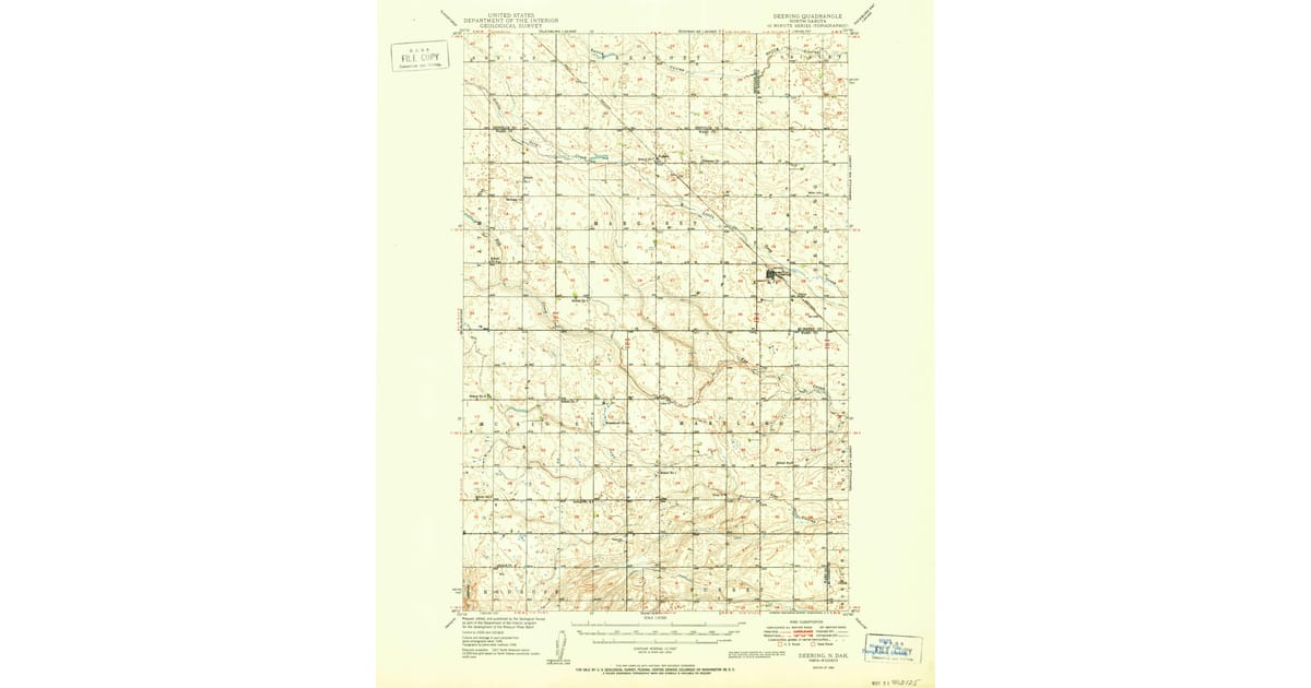 1950 Map of Deering, ND — High-Res | Pastmaps