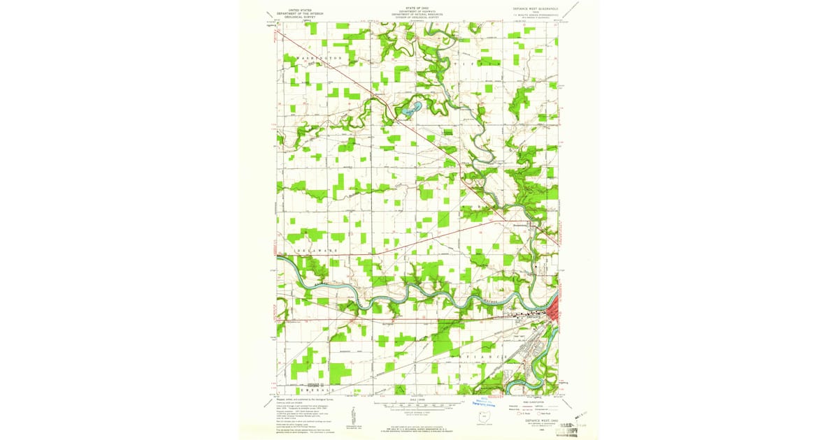 1960 Map of Defiance West, Defiance County, OH — High-Res | Pastmaps