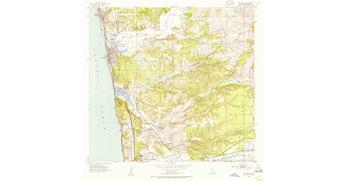 1953 Map of Del Mar, California — High-Res | Pastmaps