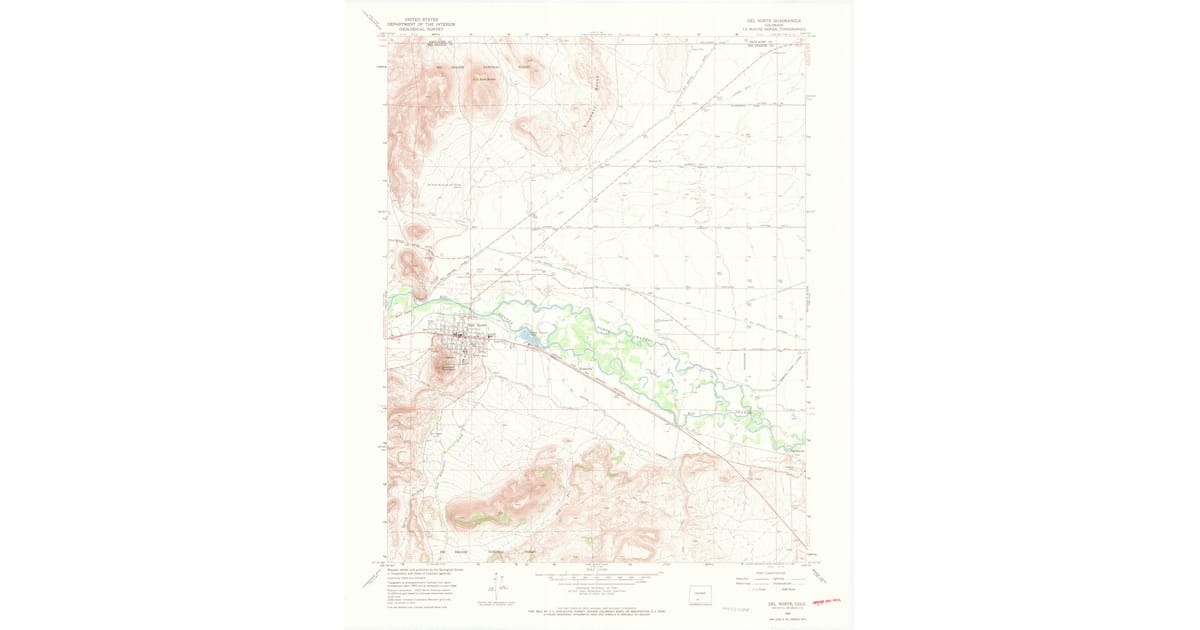 1966 Map of Del Norte, CO — High-Res | Pastmaps