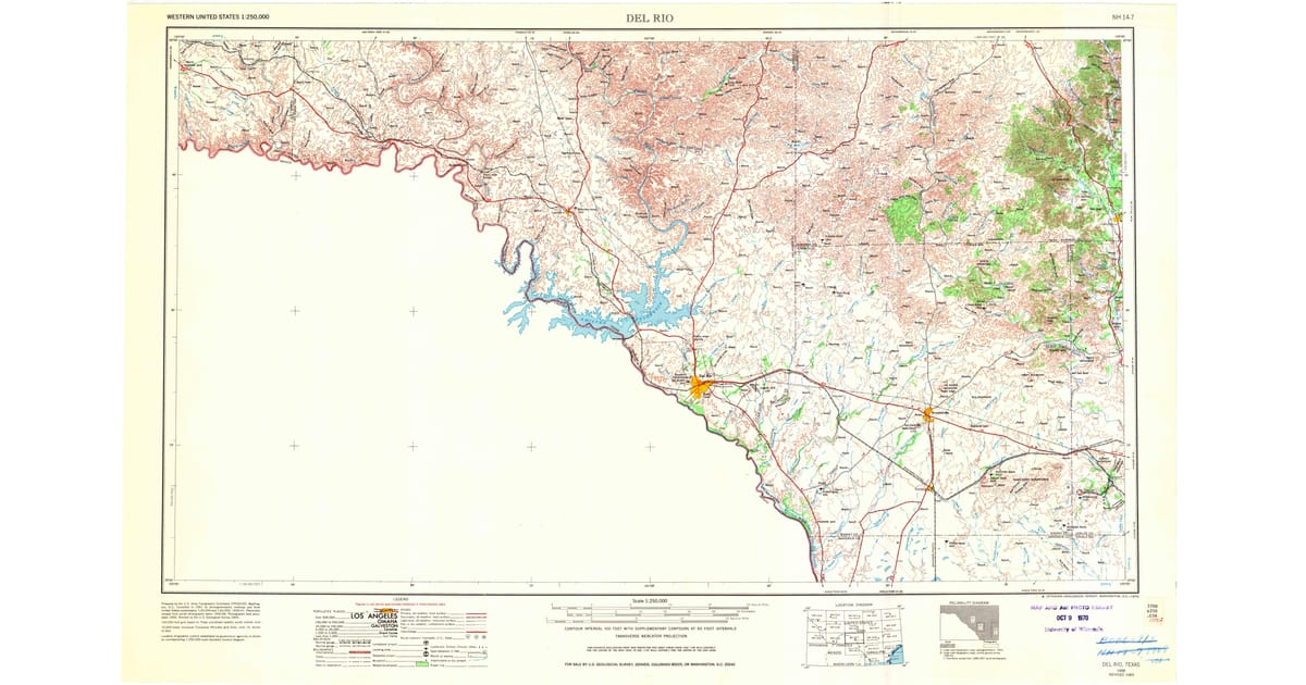 1958 Map of Del Rio, TX — High-Res | Pastmaps