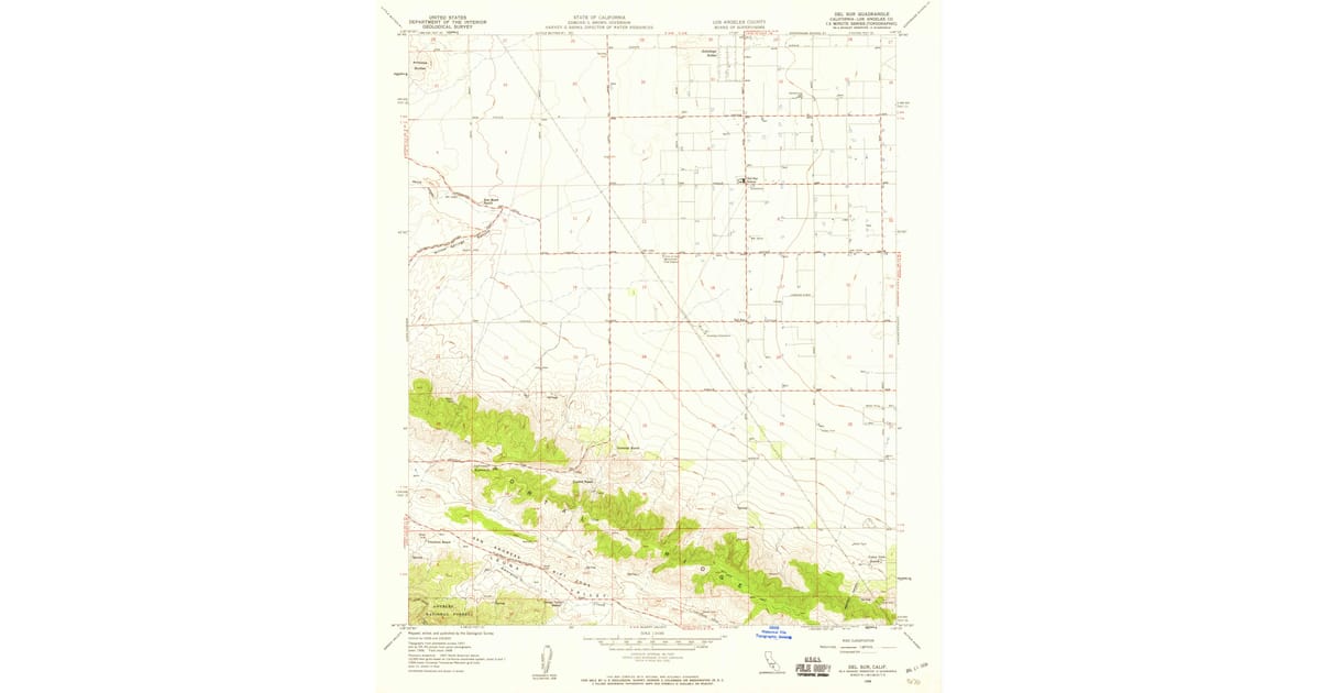1958 Map of Del Sur, Los Angeles County, CA — High-Res | Pastmaps