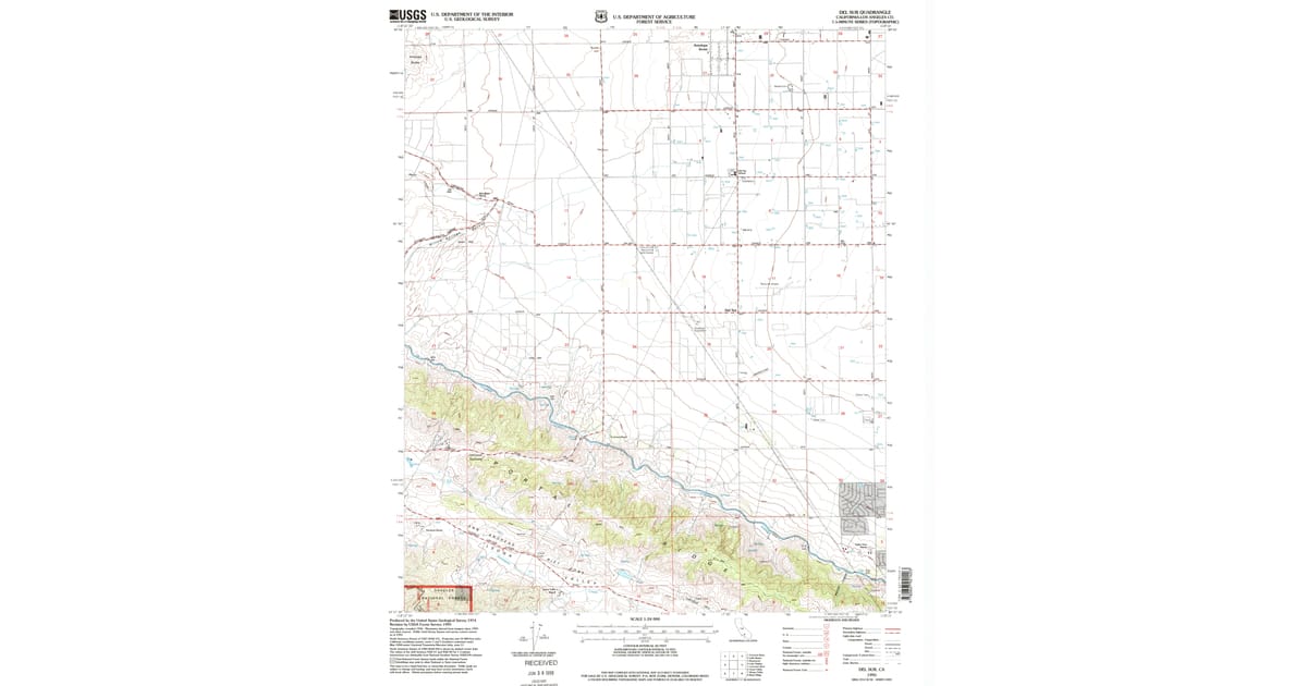 1995 Map of Del Sur, Los Angeles County, CA — High-Res | Pastmaps