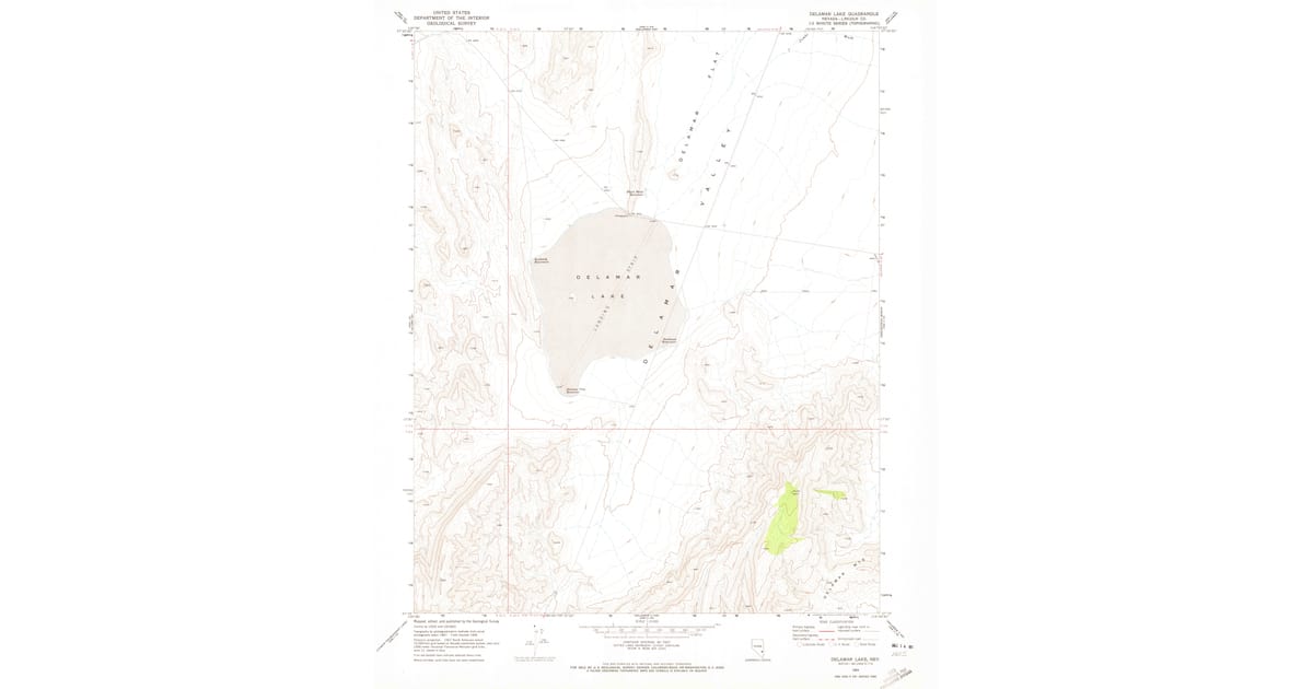 1969 Map of Delamar Lake, Lincoln County, NV — High-Res | Pastmaps