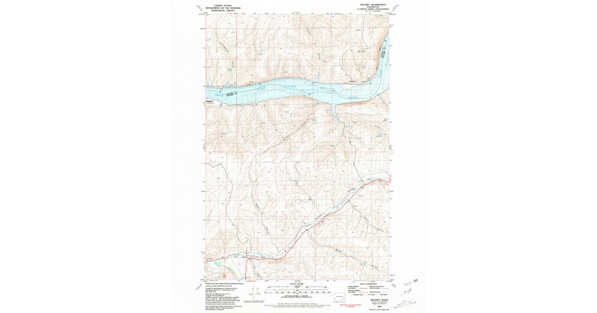 1981 Map of Delaney, Columbia County, WA — High-Res | Pastmaps