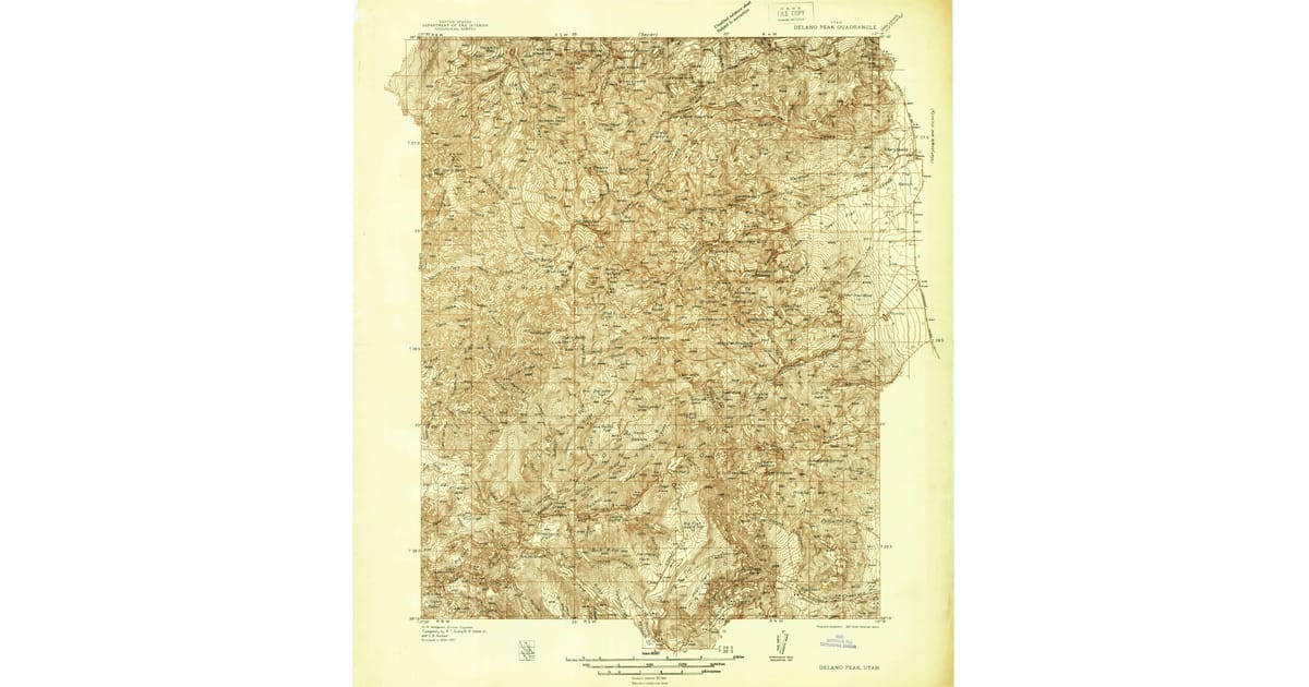 1937 Map of Delano Peak, Piute County, UT — High-Res | Pastmaps