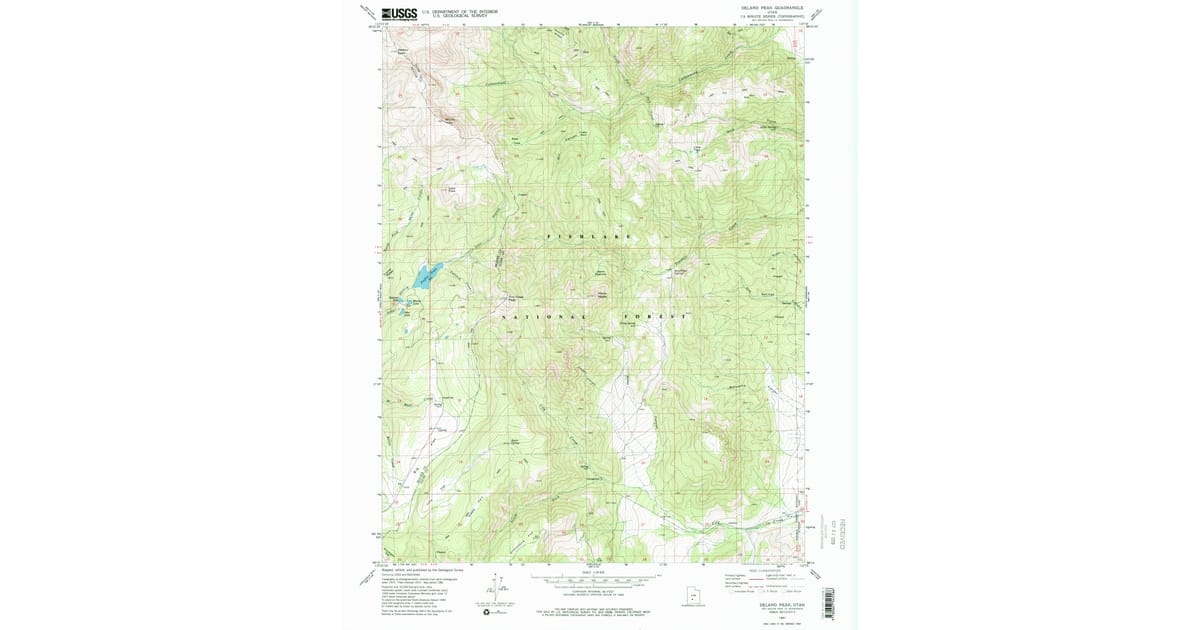1981 Map of Delano Peak, Piute County, UT — High-Res | Pastmaps