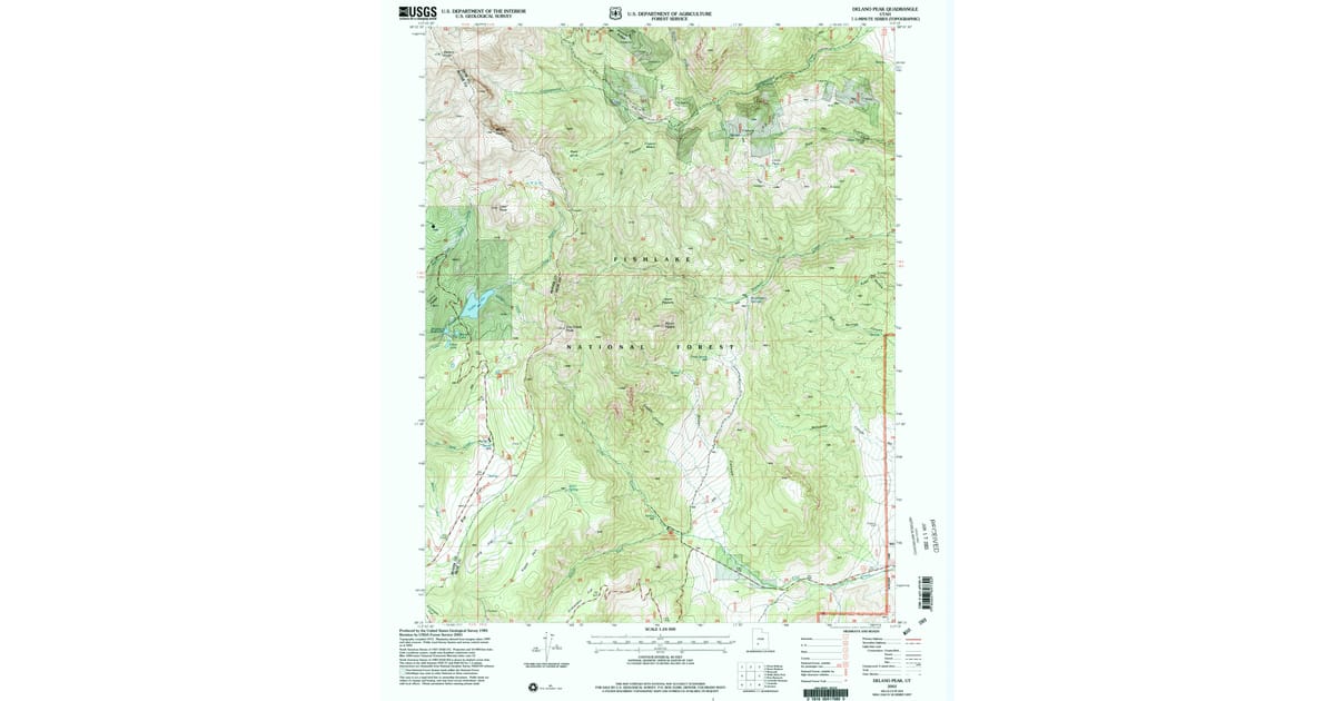 2001 Map of Delano Peak, Piute County, UT — High-Res | Pastmaps