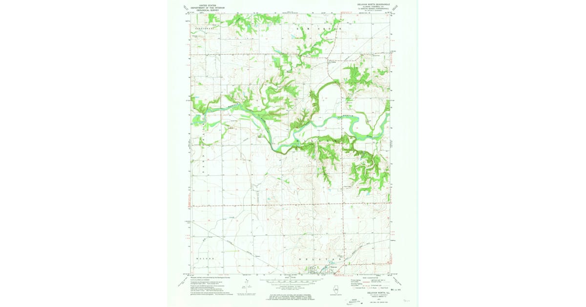 1971 Map of Delavan North, Tazewell County, IL — High-Res | Pastmaps