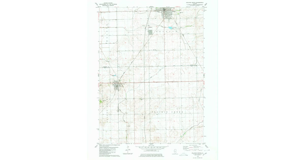 1980 Map of Delavan South, Logan County, IL — High-Res | Pastmaps