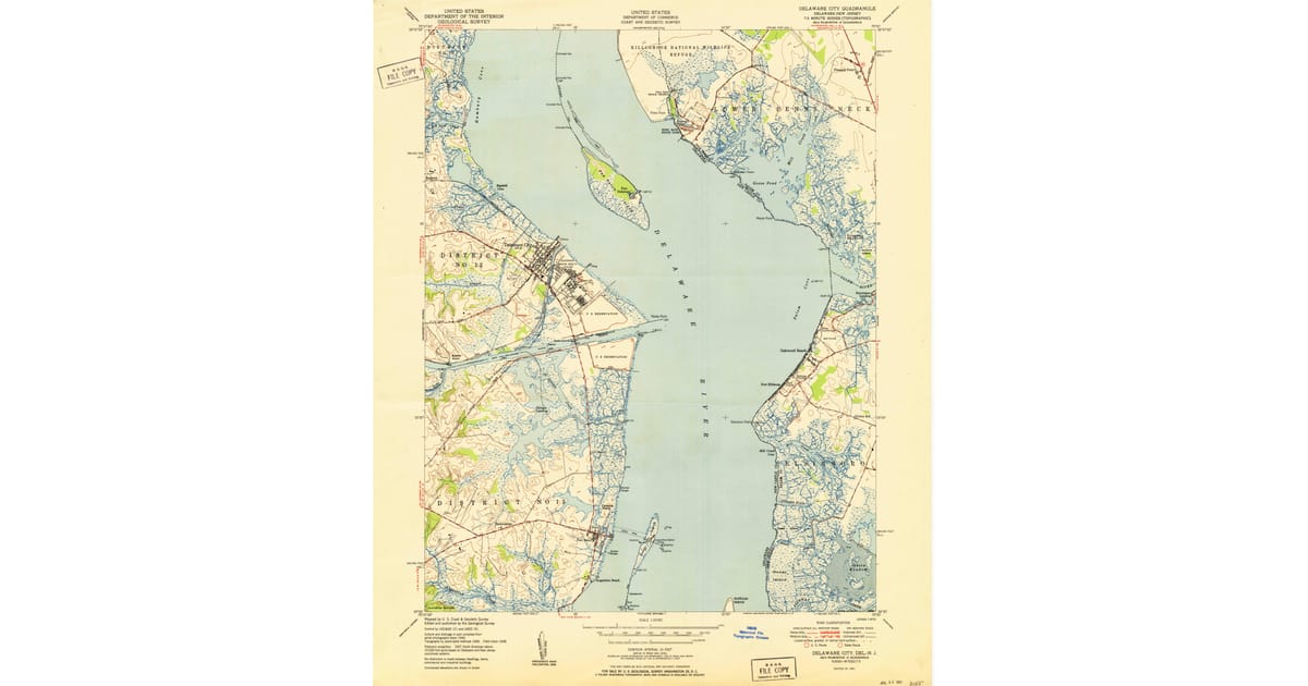 1950s Maps of Delaware City, DE | Pastmaps