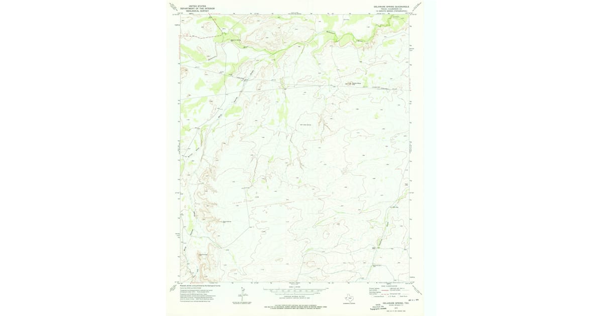1973 Map of Delaware Spring, Culberson County, TX — High-Res | Pastmaps