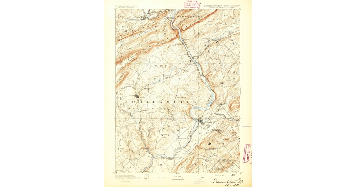 1893 Map of Delaware Water Gap, PA — High-Res | Pastmaps