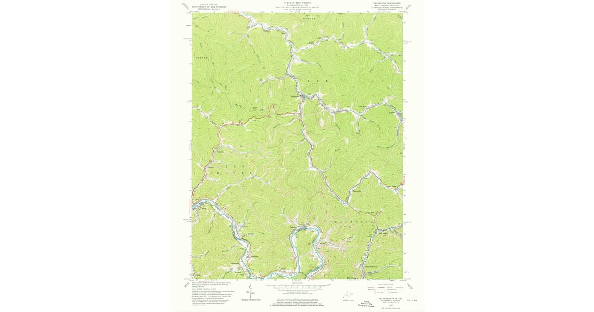1963 Map of Delbarton, WV — High-Res, 1976 Print | Pastmaps