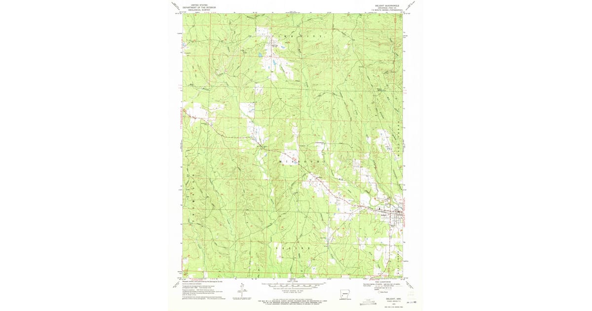 1970 Map of Delight, AR — High-Res | Pastmaps