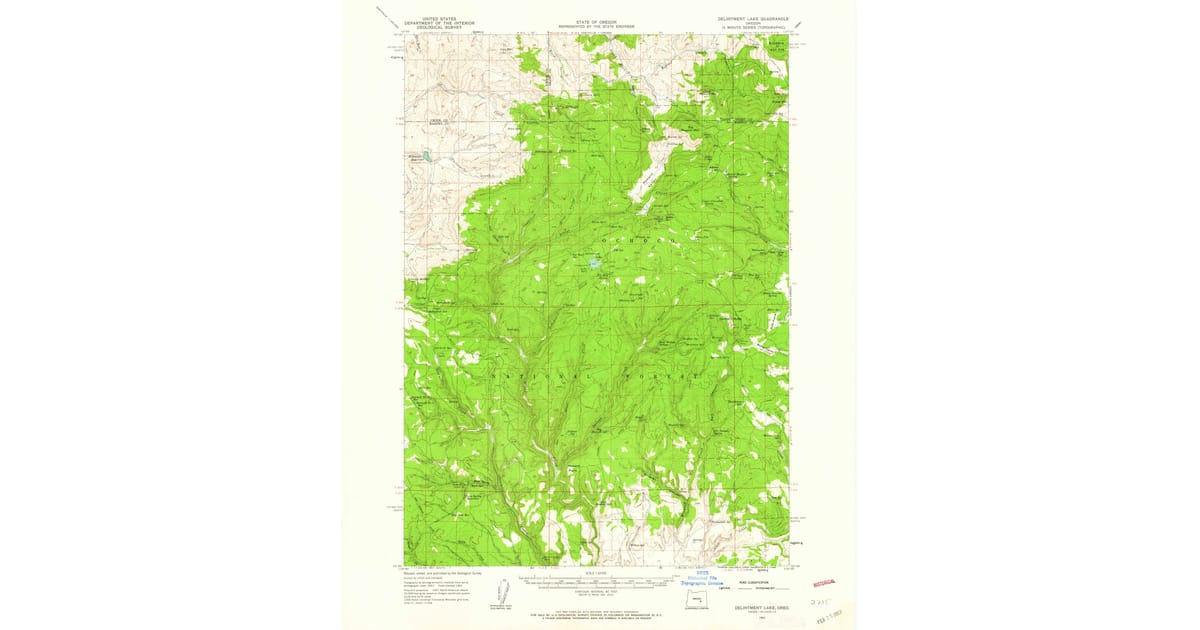 1961 Map of Delintment Lake, Harney County, OR — High-Res | Pastmaps