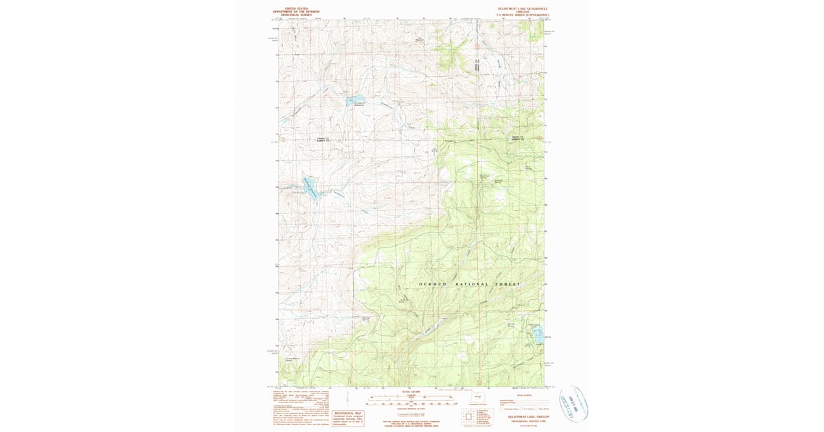 1990 Map of Delintment Lake, Harney County, OR — High-Res | Pastmaps