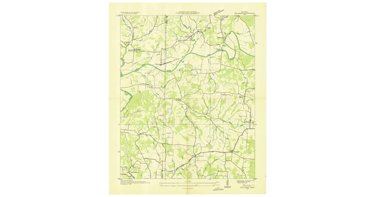 1936 Map of Dellrose, TN — High-Res | Pastmaps