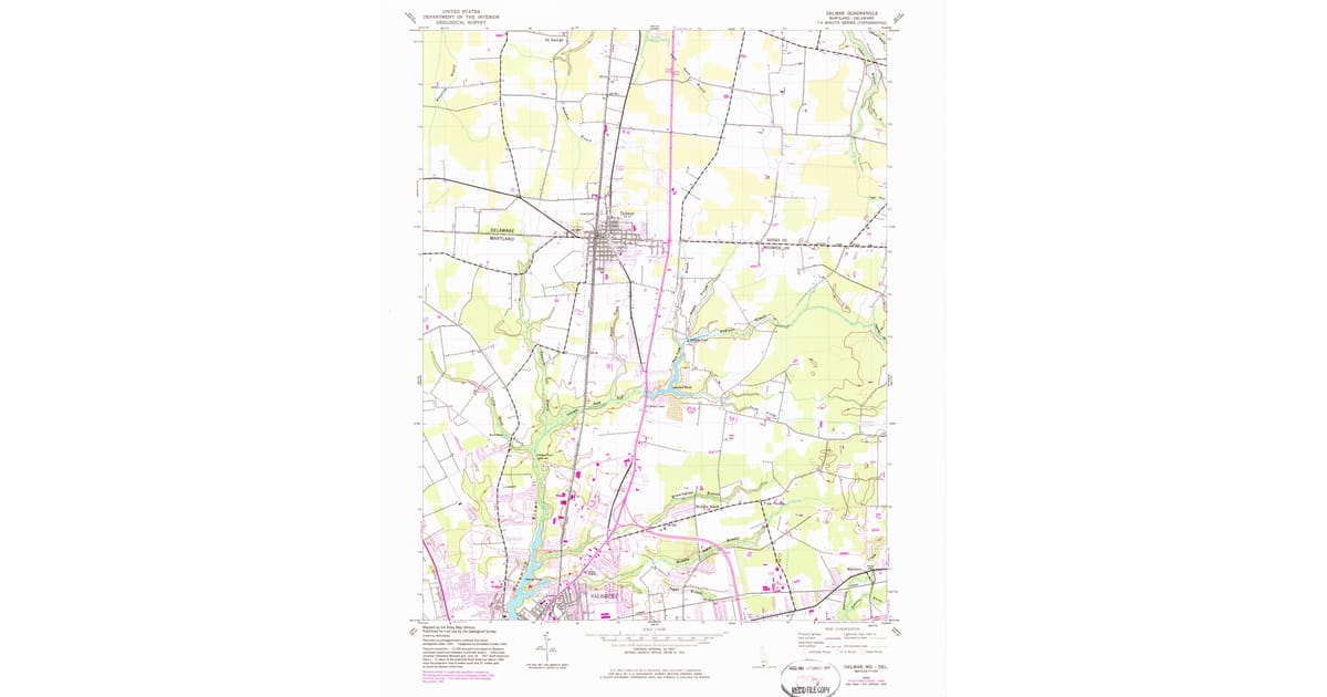1942 Map of Delmar, DE — High-Res | Pastmaps
