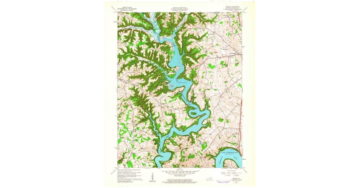 1961 Map of Delmer, Pulaski County, KY — High-Res | Pastmaps