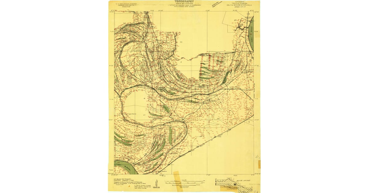Old Maps of Tensas Parish, LA for Hiking & Exploration | Pastmaps