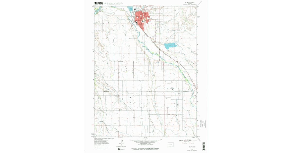 1962 Map of Delta, CO — High-Res, 1978 Print #2 | Pastmaps