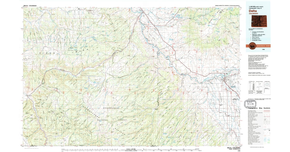 1980 Map of Delta, CO — High-Res, 1980 Print #3 | Pastmaps