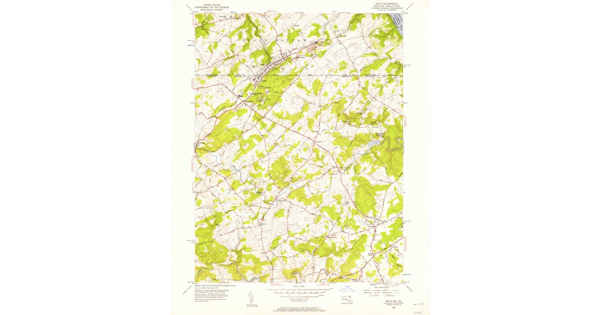 1956 Map of Delta, PA — High-Res | Pastmaps