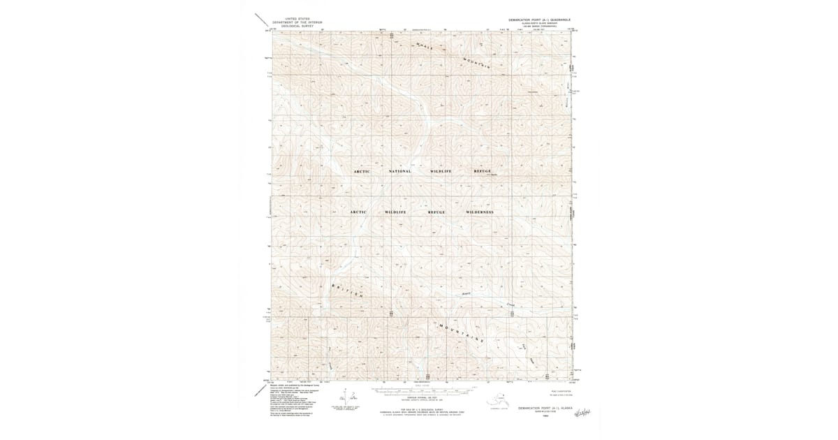 1983 Map of Demarcation Point A-1, North Slope Borough, AK — High-Res ...
