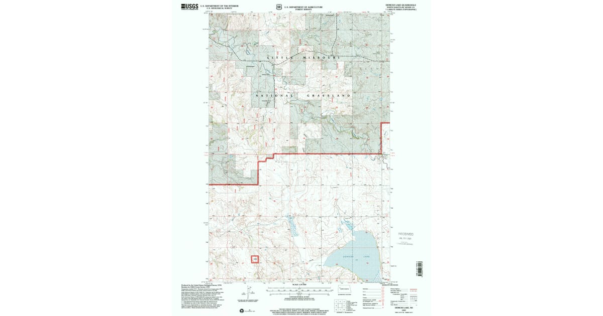 1997 Map of Demicks Lake, McKenzie County, ND — High-Res | Pastmaps