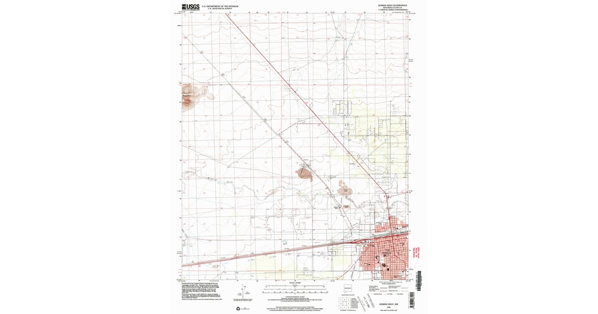 1996 Map of Deming West, Luna County, NM — High-Res | Pastmaps