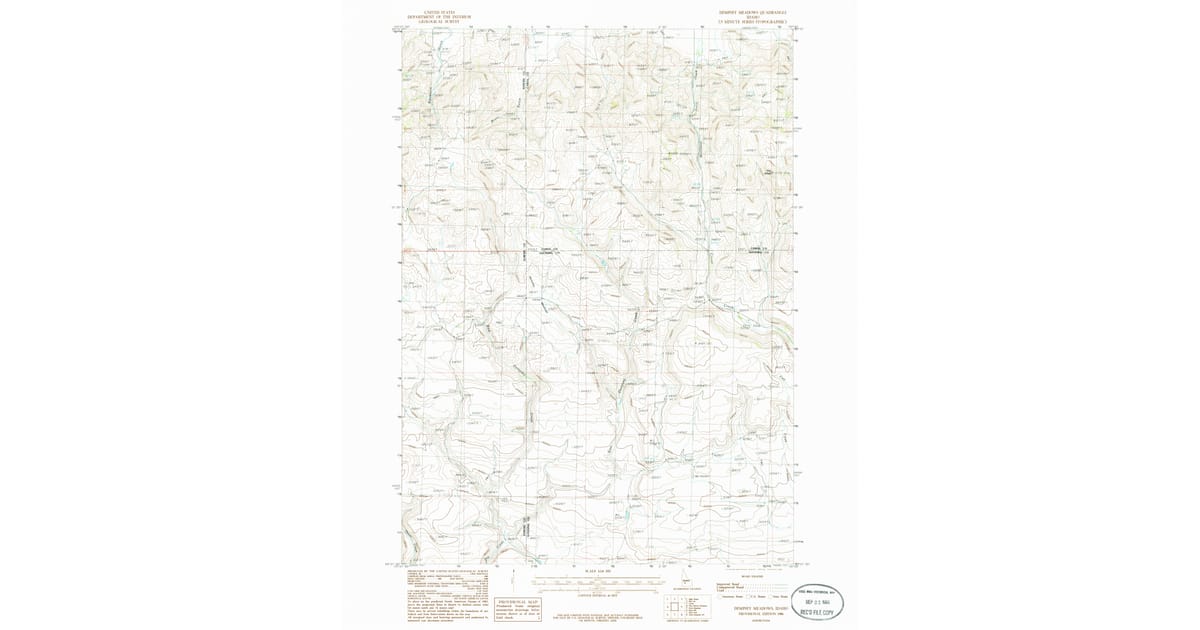 1986 Map of Dempsey Meadows, Elmore County, ID — High-Res | Pastmaps