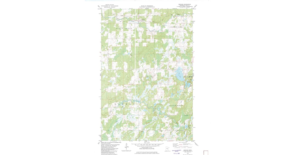 1982 Map of Denham, MN — High-Res | Pastmaps