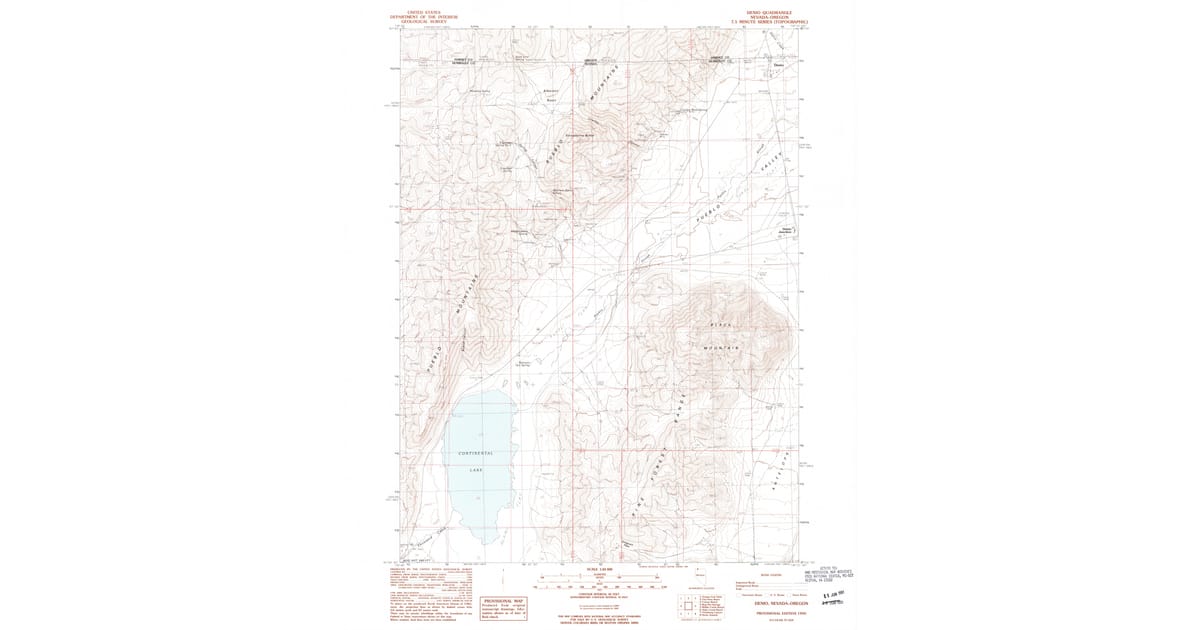1990 Map of Denio, NV — High-Res | Pastmaps