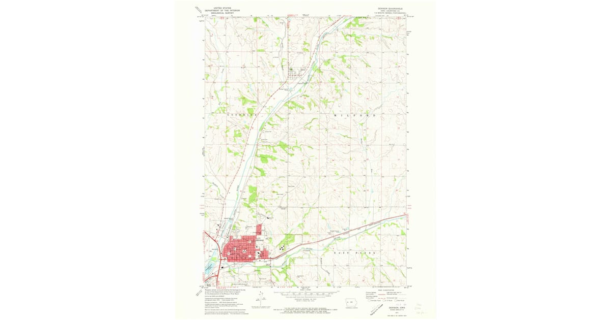 1971 Map of Denison, IA — High-Res | Pastmaps