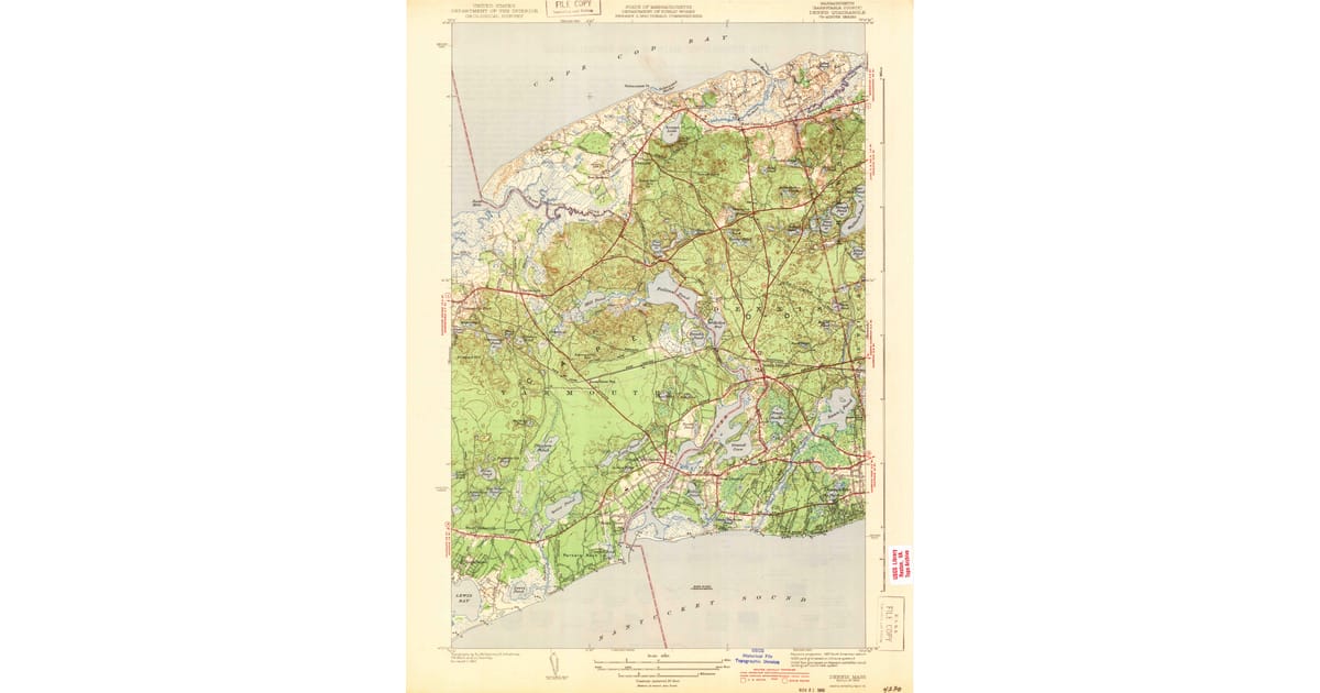 1943 Map of Dennis, Barnstable County, MA — High-Res | Pastmaps